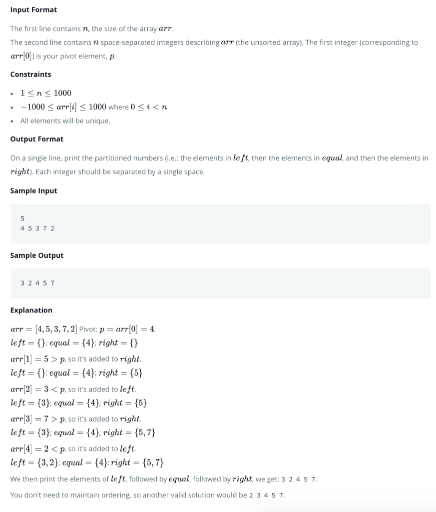 Make a java quicksort algorithm with these | Chegg.com