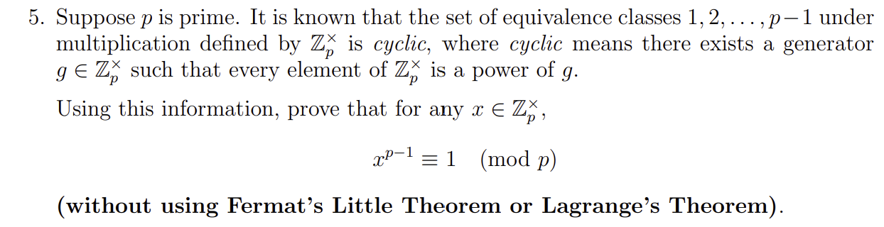 Solved Suppose p is ﻿prime. It is ﻿known that the set of | Chegg.com