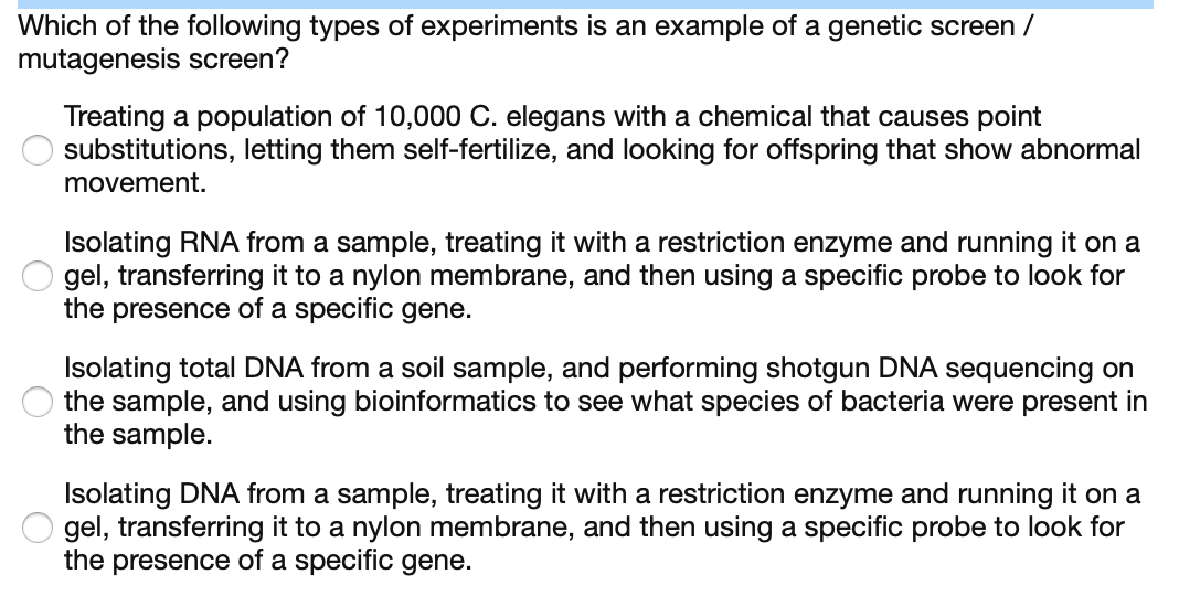 Solved Genetic screens / mutagenesis screens are the basis | Chegg.com