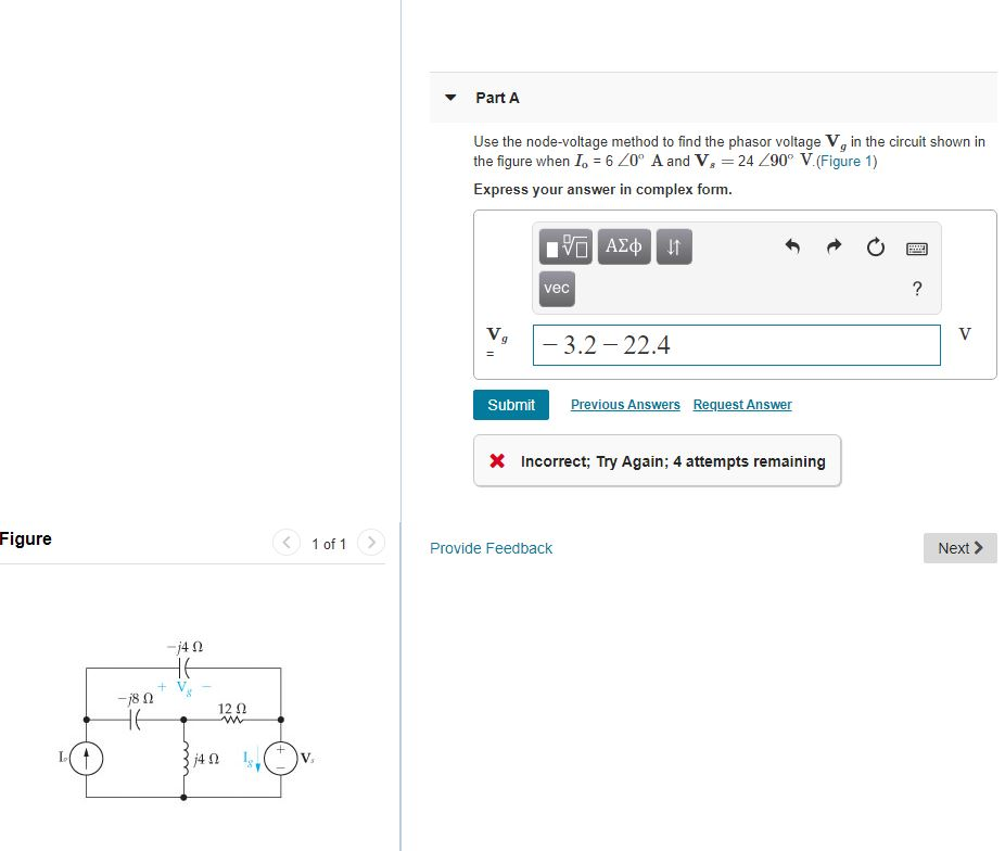 Solved Part A Use the node-voltage method to find the phasor | Chegg.com