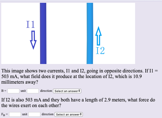 Solved This image shows two currents, I1 and 12, going in | Chegg.com
