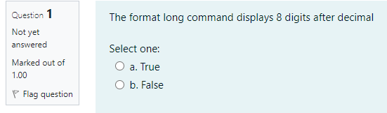 Solved The format long command displays 8 digits after | Chegg.com