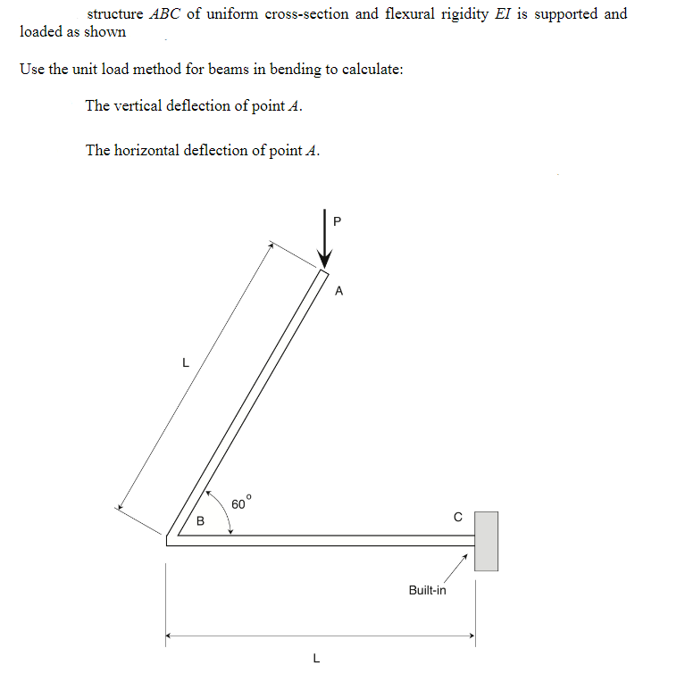 Solved structure ABC of uniform cross-section and flexural | Chegg.com