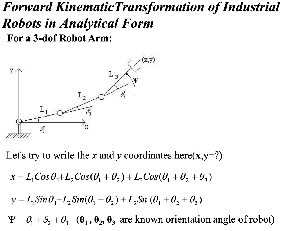 Forward Kinematic Transformation of Industrial Robots | Chegg.com