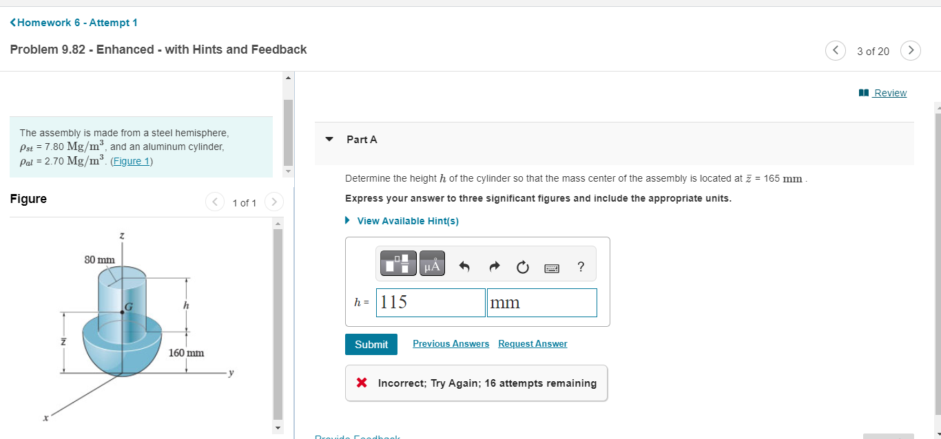 Solved Problem 9.82 - Enhanced - with Hints and Feedback The | Chegg.com