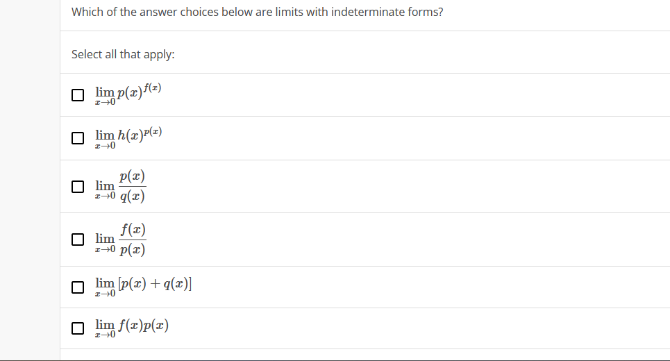 Solved Suppose That The Following Functions All Have The 