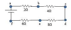 Solved In the following circuit, between which two points | Chegg.com