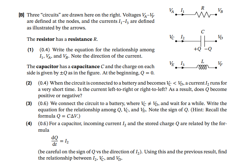 Solved [B] Three "circuits" are drawn here on the right. | Chegg.com
