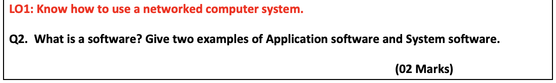 Solved LO1: Know how to use a networked computer system. Q2. | Chegg.com