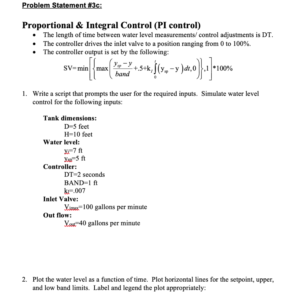 Solved Problem Statement #3: Problem 3 is based on a water | Chegg.com