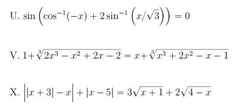 Solved 1. Solve the following equations: U. sin (cos="(-2) | Chegg.com