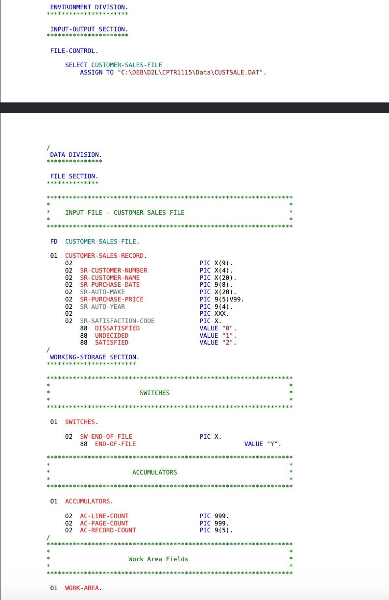 Solved Purpose : Design and code a Cobol program and to | Chegg.com