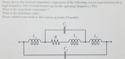 Solved Please derive the terminal impedance expression of | Chegg.com