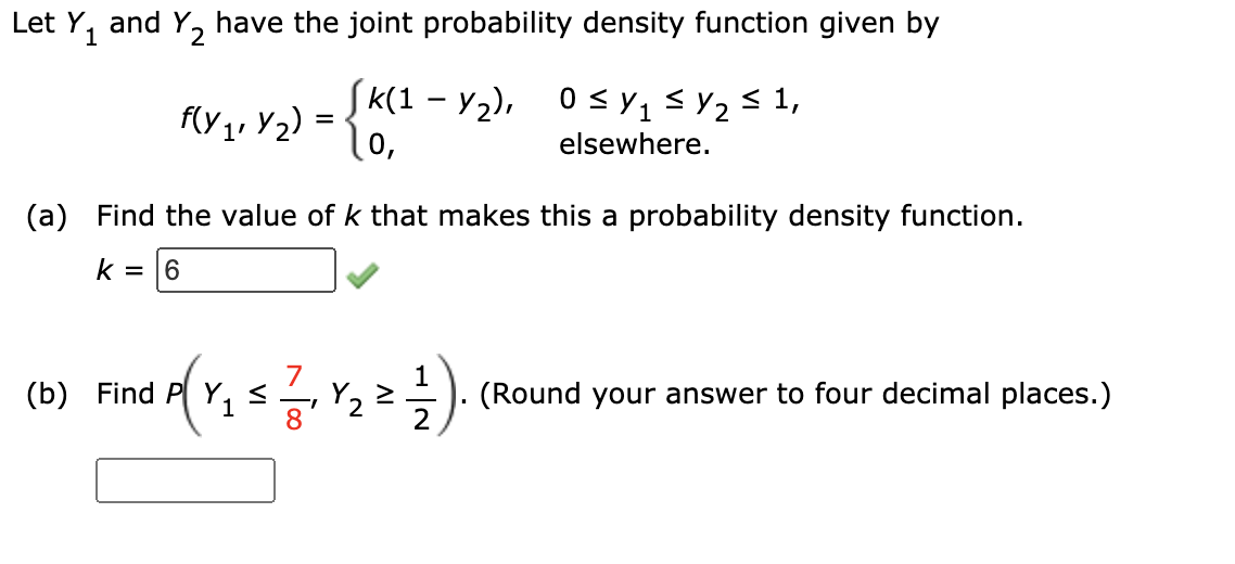 Solved Let Y1 and Y2 have the joint probability density | Chegg.com