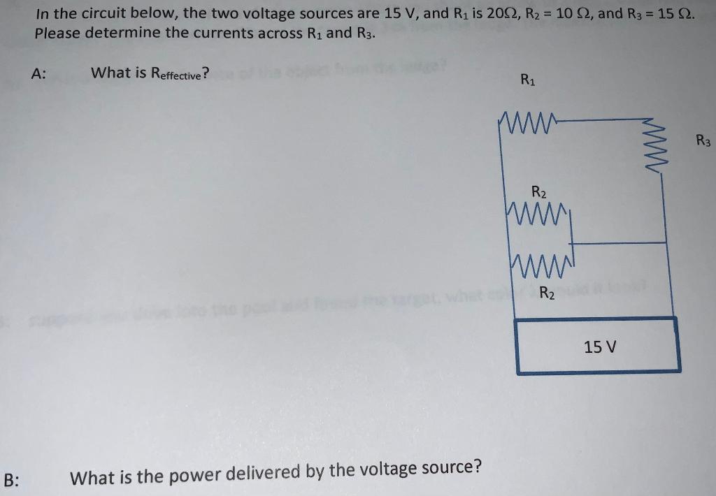 Solved In the circuit below, the two voltage sources are 15 | Chegg.com
