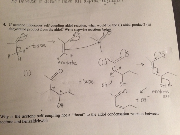 Solved If acetone undergoes self-coupling aldol reaction, | Chegg.com