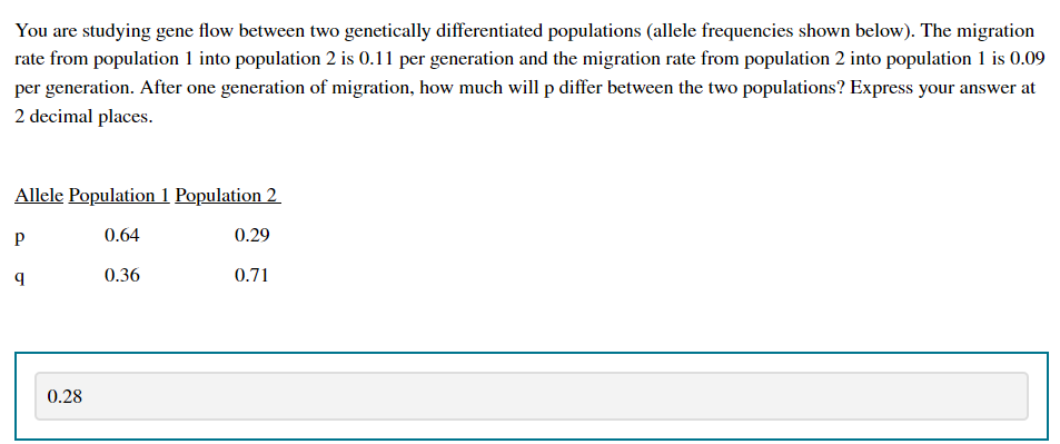 Solved You are studying gene flow between two genetically | Chegg.com
