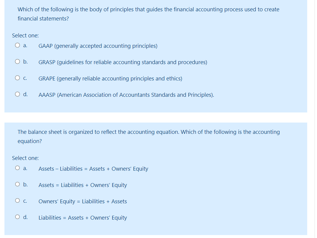 Solved Which of the following is the body of principles that | Chegg.com