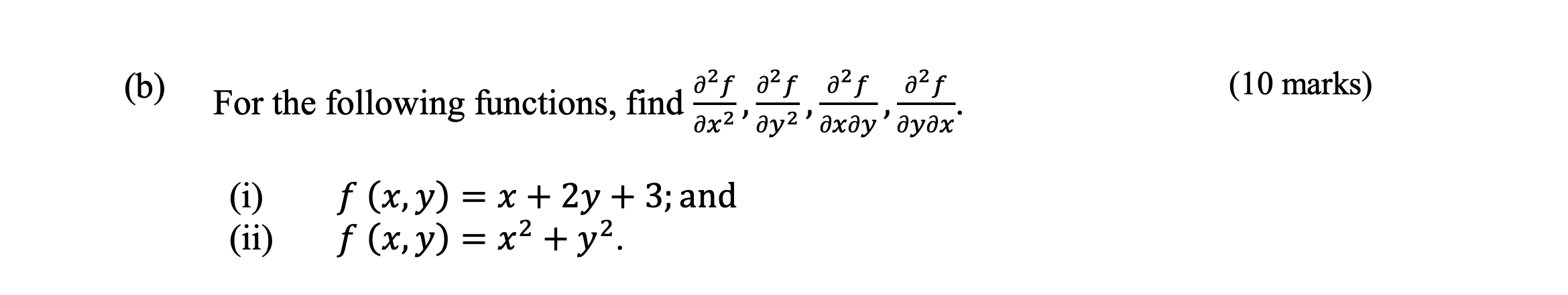 Solved (b) For the following functions, find | Chegg.com
