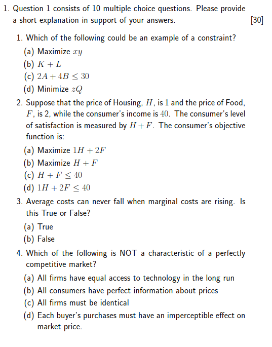 Solved Question 1 ﻿consists of 10 ﻿multiple choice | Chegg.com