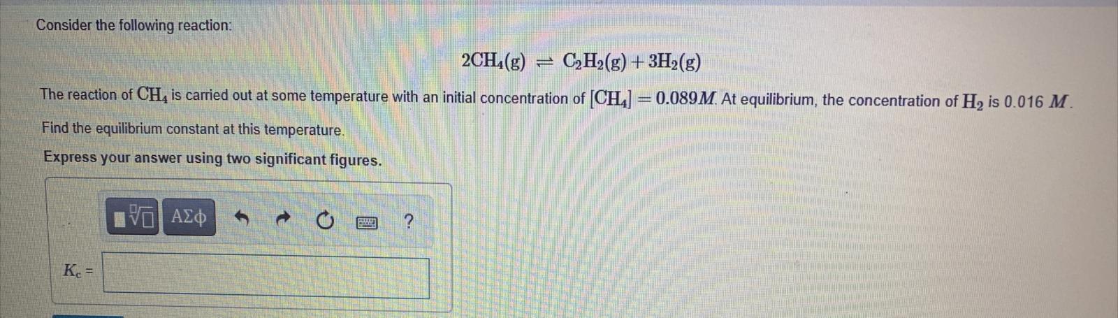 Solved Consider the following reaction: 2CH(g) = C2H2(g) + | Chegg.com