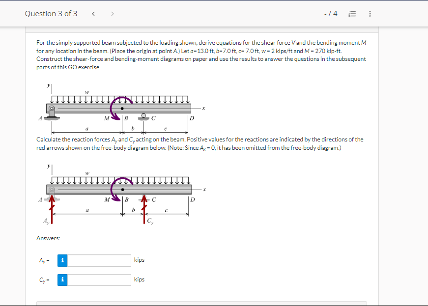 Solved For the simply supported beam subjected to the | Chegg.com