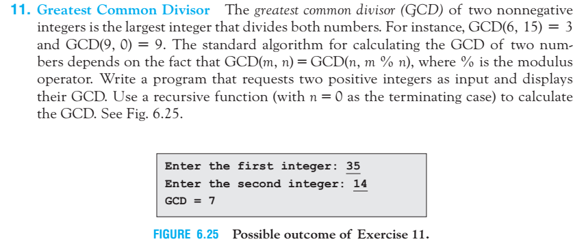 Solved 11. Greatest Common Divisor The greatest common | Chegg.com
