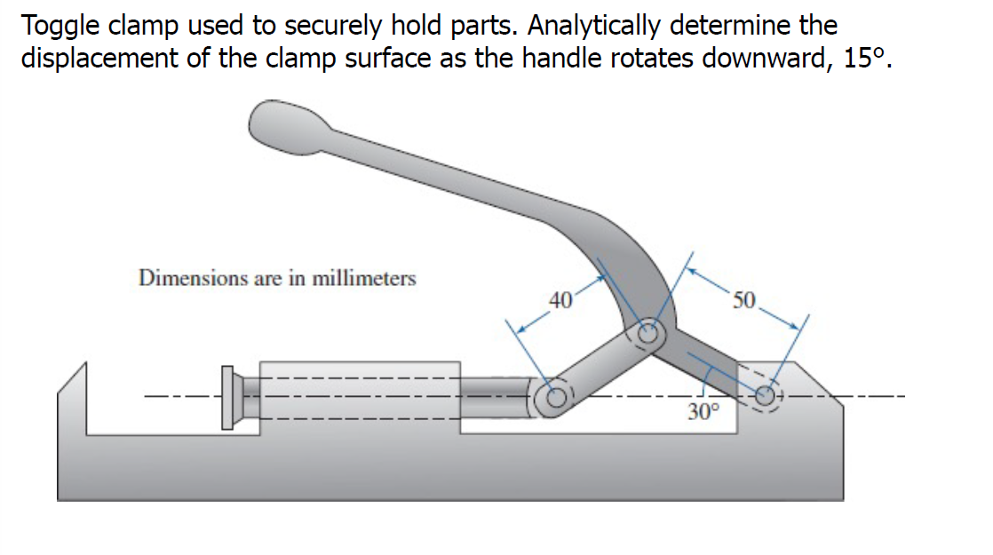Solved Toggle clamp used to securely hold parts. | Chegg.com
