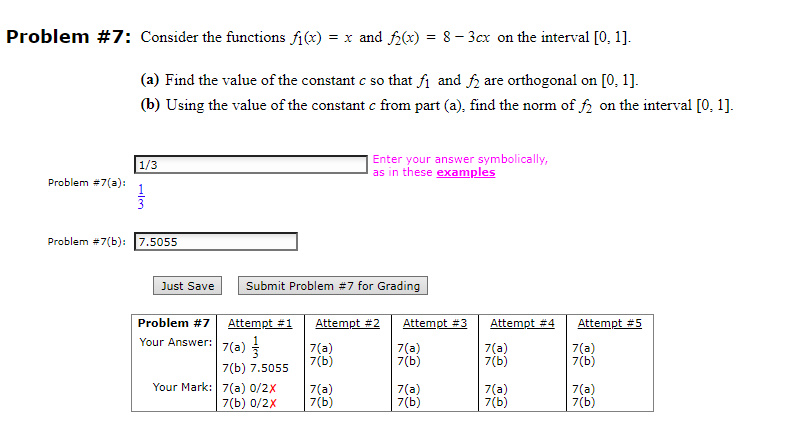 Solved Problem #7: Consider the functions f1(x)=x ﻿and | Chegg.com
