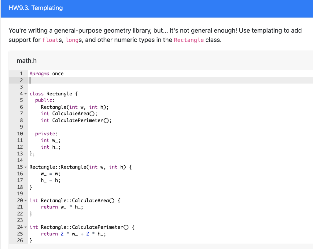 Solved HW9.3. Templating You're writing a general-purpose | Chegg.com