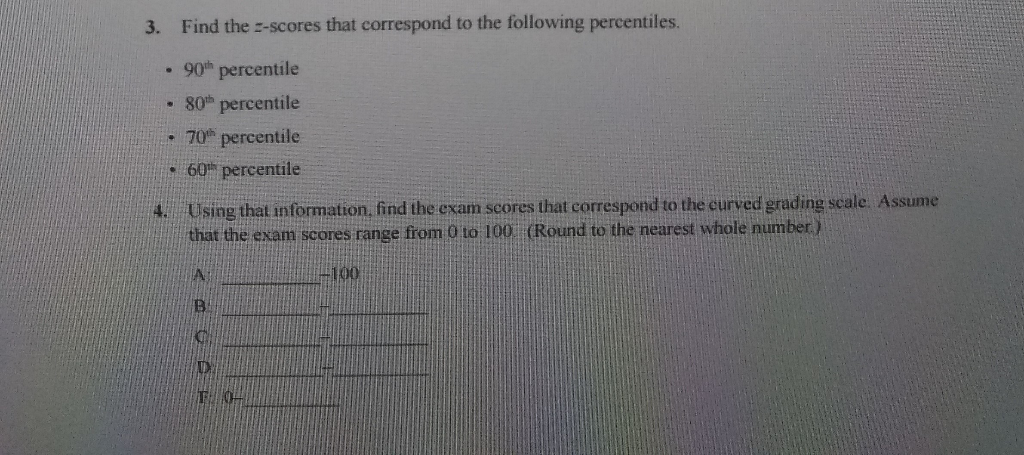 Solved: Curving Grades Using A Normal Distribution Dr. Smi... | Chegg.com