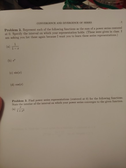 Solved MA262-LAB 8 POWER SERIES Problem 1. Find the radius | Chegg.com