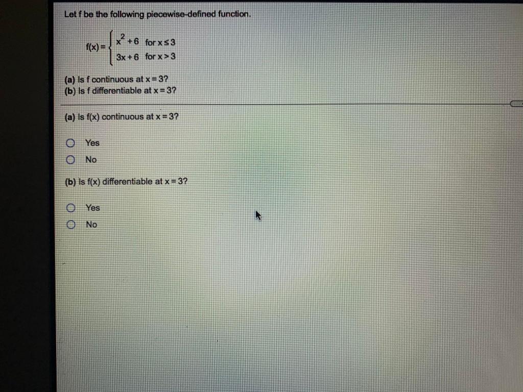Solved Let f be the following piecewise-defined function. | Chegg.com