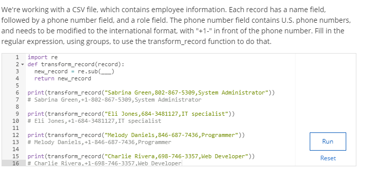 Solved We're working with a csv file, which contains | Chegg.com