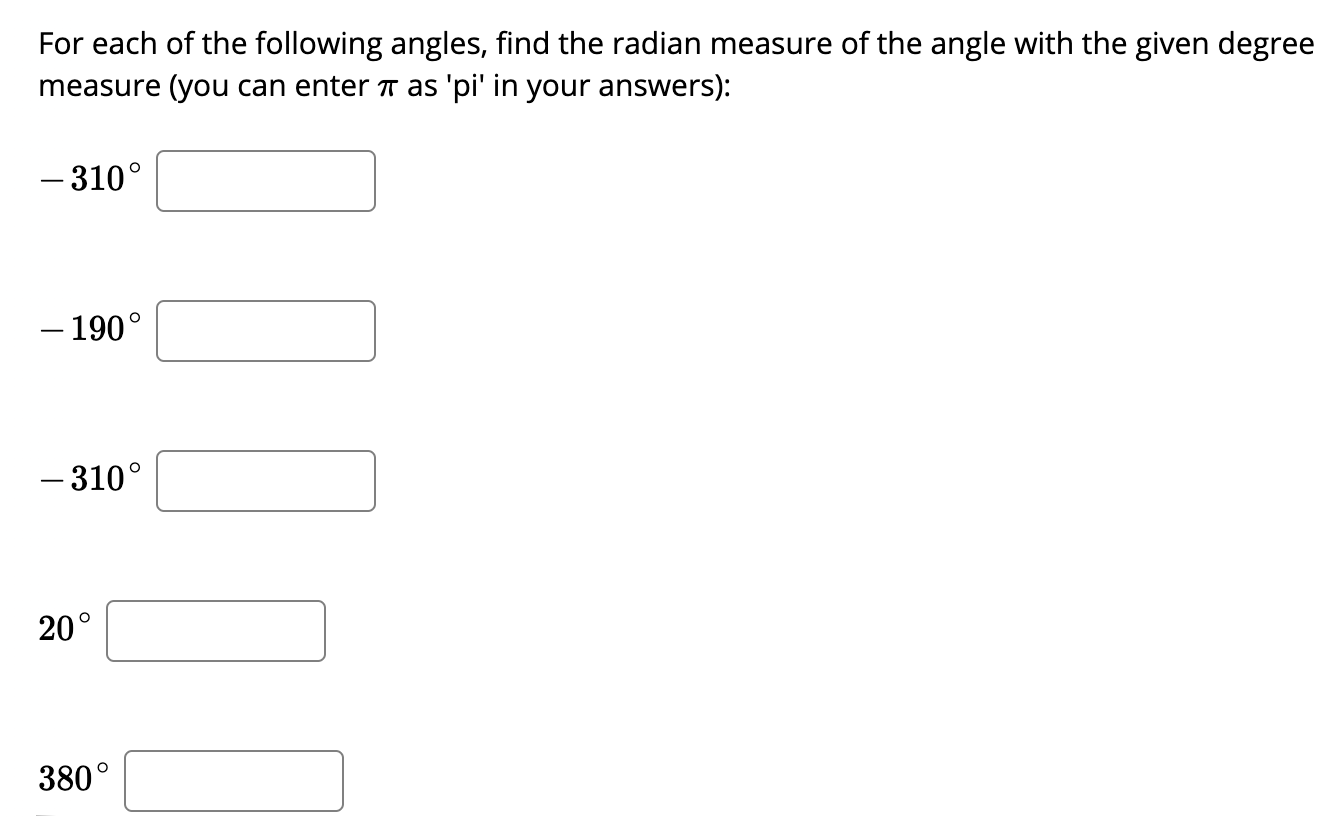 Solved 16 Convert a to degrees: 19 Convert - 283° to | Chegg.com