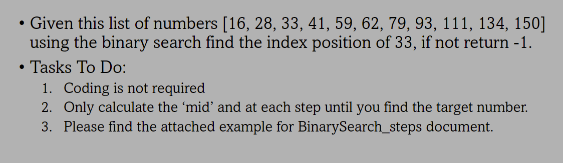 Solved - Given this list of numbers | Chegg.com
