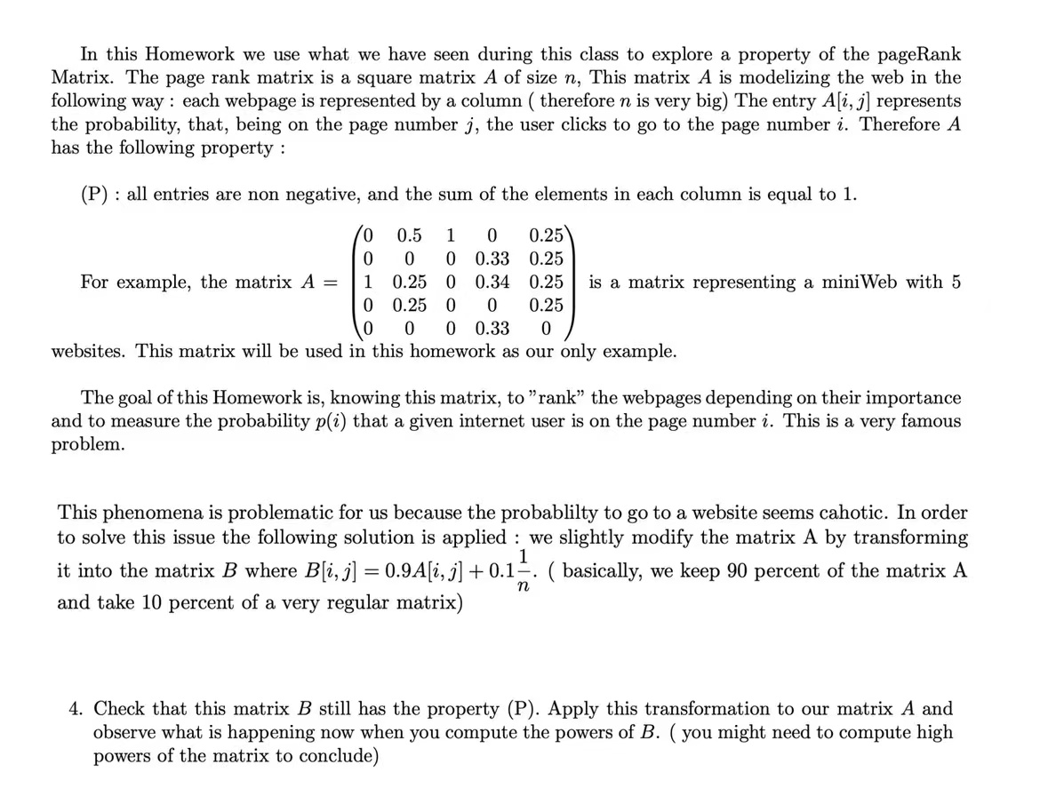 Solved In this Homework we use what we have seen during this | Chegg.com
