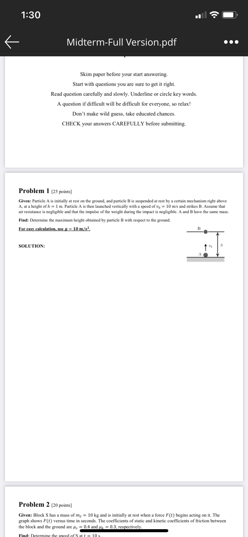 Solved 1:30 Midterm-Full Version.pdf Skim paper before your | Chegg.com