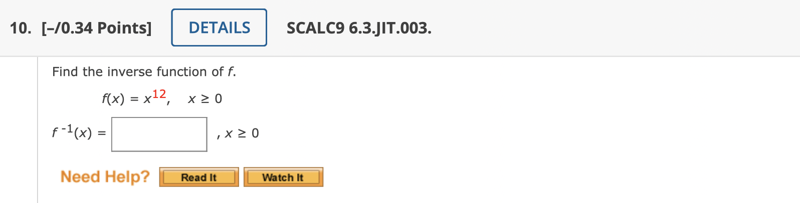Solved Find the inverse function of f. | Chegg.com