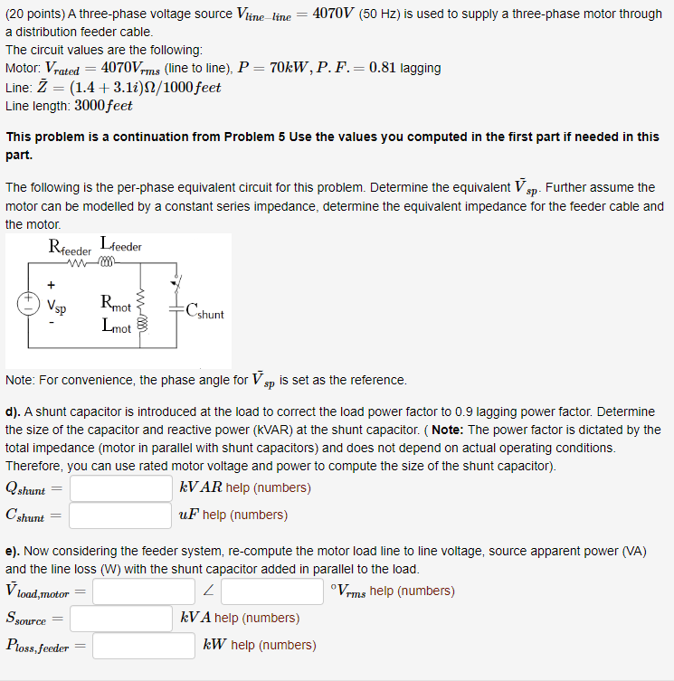 Solved (20 points) A three-phase voltage source Vline-line | Chegg.com