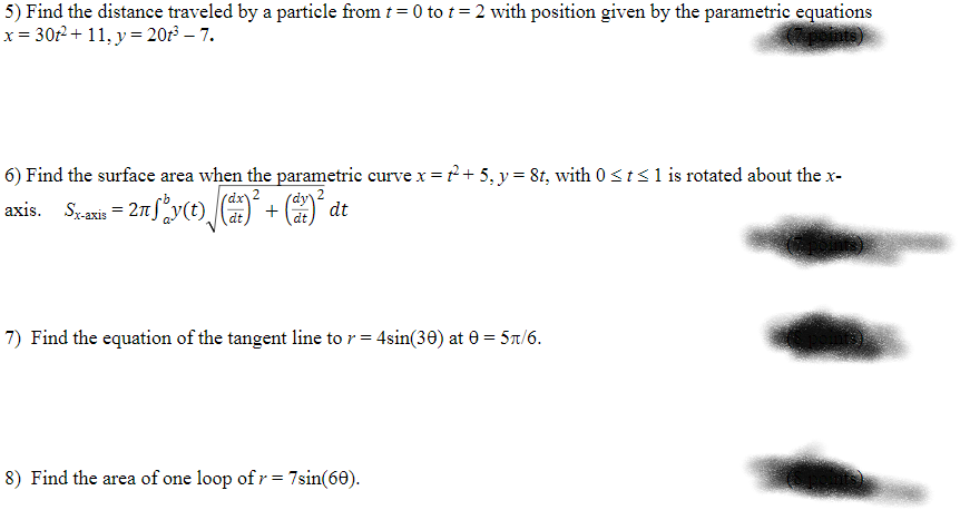 Solved 5) Find the distance traveled by a particle from t=0 | Chegg.com