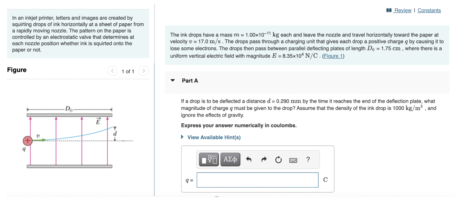Solved In an inkjet printer, letters and images are created | Chegg.com