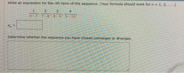 Solved write an expression for the nth term of the sequence. | Chegg.com