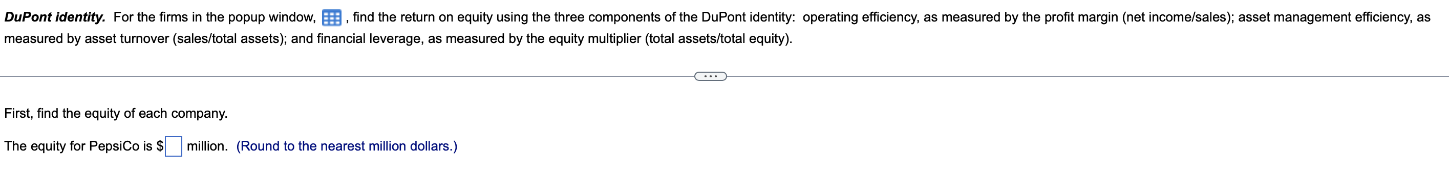 Solved DuPont identity. For the firms in the popup window, , | Chegg.com
