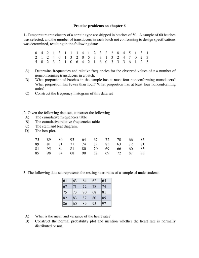 Solved Practice problems on chapter 6 1 - Temperature | Chegg.com