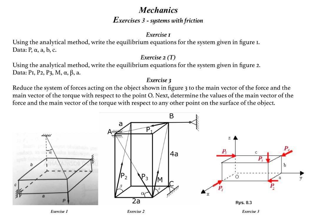 Solved Mechanics Exercises 3 Systems With Friction Chegg