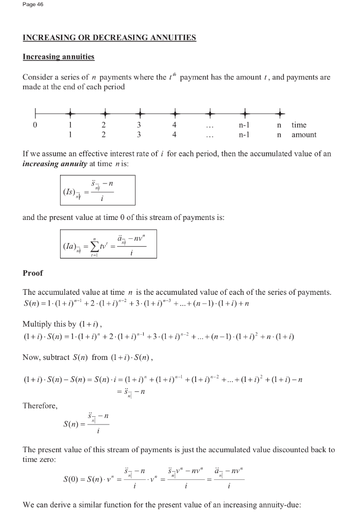 Solved Page 46 NCREASING OR DECREASING ANNUITIES | Chegg.com
