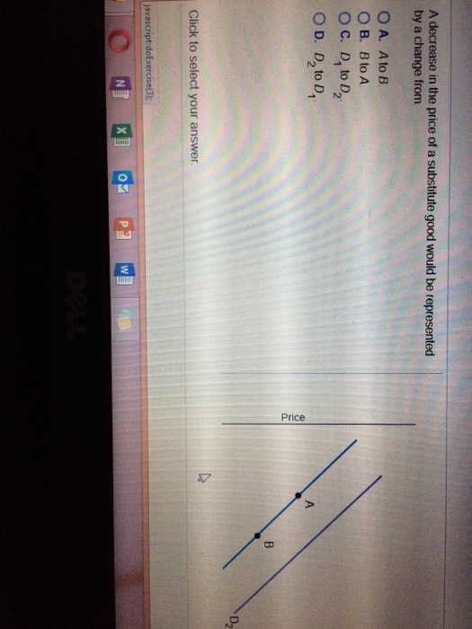Solved A decrease in the price of a substitute good would be | Chegg.com