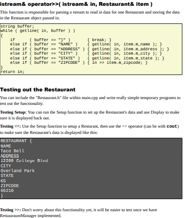 Solved THE RESTAURANT CLASS The Restaurant class should be | Chegg.com