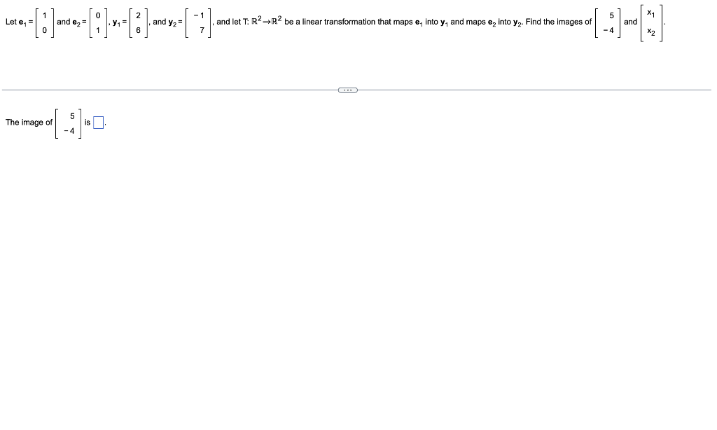 Solved Let e1=[10] and e2=[01],y1=[26], and y2=[−17], and | Chegg.com